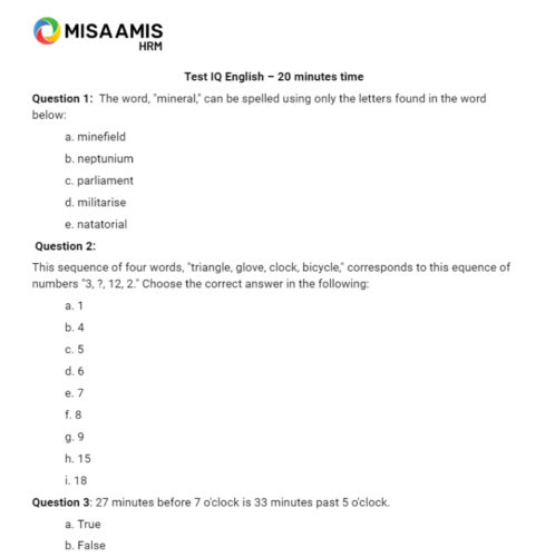 7+ Mẫu bài test tuyển dụng mới nhất | X2 chất lượng ứng viên