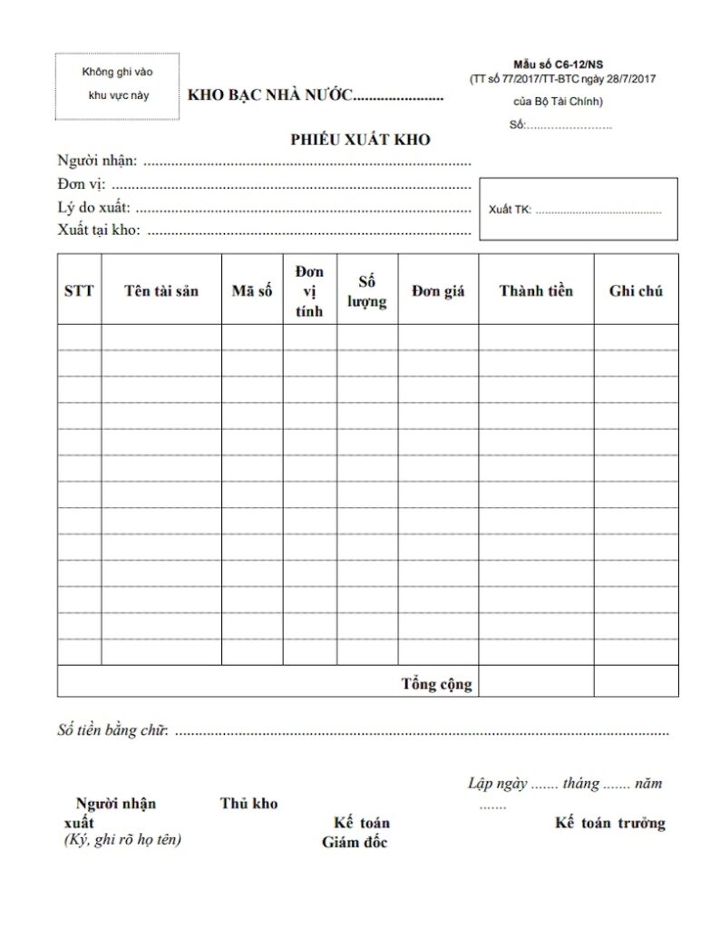 Mẫu phiếu xuất kho file Excel, Word theo thông tư 99, TT200 & 133